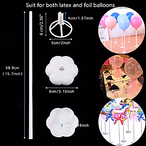 Balloon Stand Kit, 15 pack Balloon Stick Holder with Base for Table Top Centerpiece Party Decoration, Reusable Balloon Column Stand Suit for Happy Birthday/Baby Shower/Wedding Parties