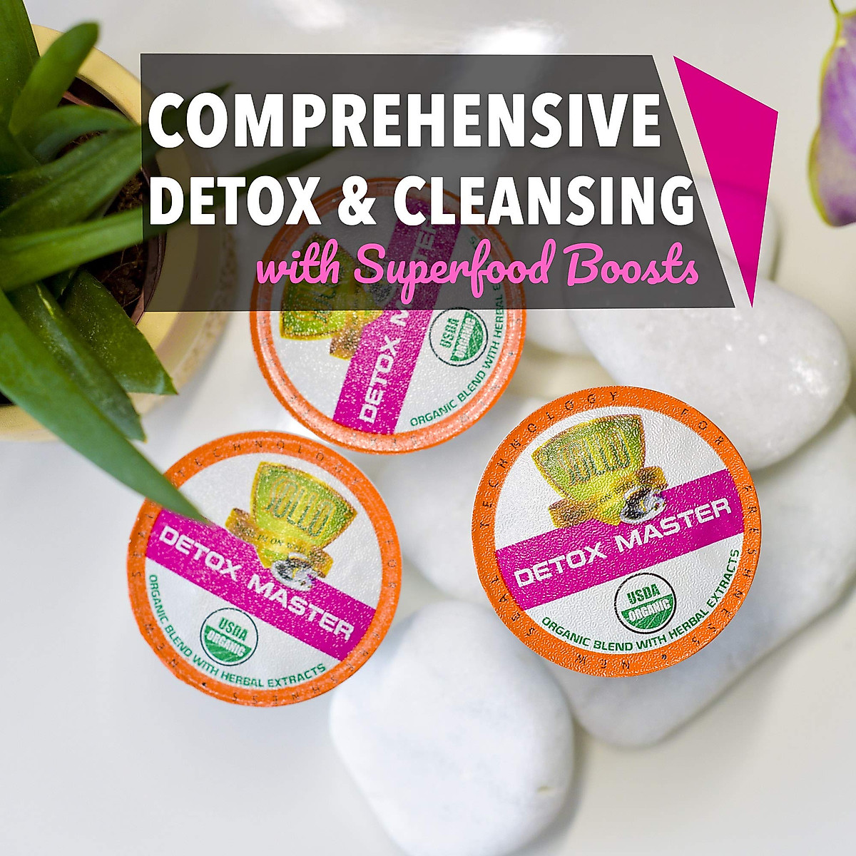 SOLLO Organic Detox Coffee Pods with Superfoods, Slimming & Cleansing Formula with Herbal Extracts, Bold and Smooth, Compatible with Keurig 2.0 Brewers, 24 K-Cup