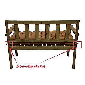 SEAHOME Waterproof Indoor/Outdoor Garden Bench Seat Cushions,Tufted Loveseat Cushion for Patio Furniture,Swing, Wicker, Garden Bench, Indoor, Shoe Storage, Window (51.1 X 19.6 Inch, Dark Red)