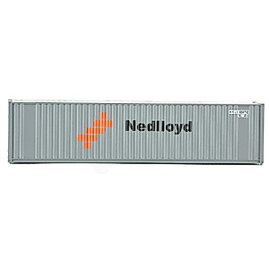 Walthers SceneMaster HO Scale Model of Nedlloyd (Gray, Orange, Black) 40' Hi Cube Corrugated Container W/Flat Roof,949-8219