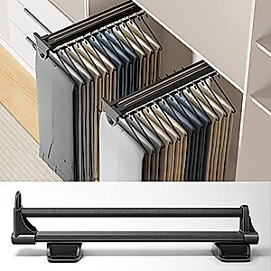 Pull Out Clothes Hanger Rod Adjustable Wardrobe Clothing Rail,Extendable Clothes Rail,Closet Clothes Hanger Rail (40CM)