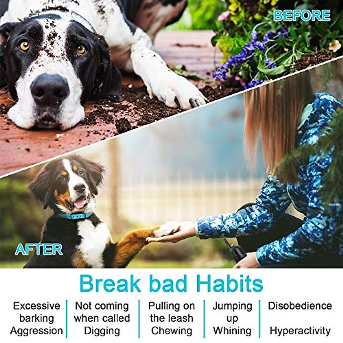 Dog Shock Collar with Remote for Large Medium Small Dogs, DiroPet Training Collar for Dogs with Beep/Vibration/Shock Modes, Adjustable Collar, 1000ft Remote Range, Rechargeable, IPX7 Waterproof