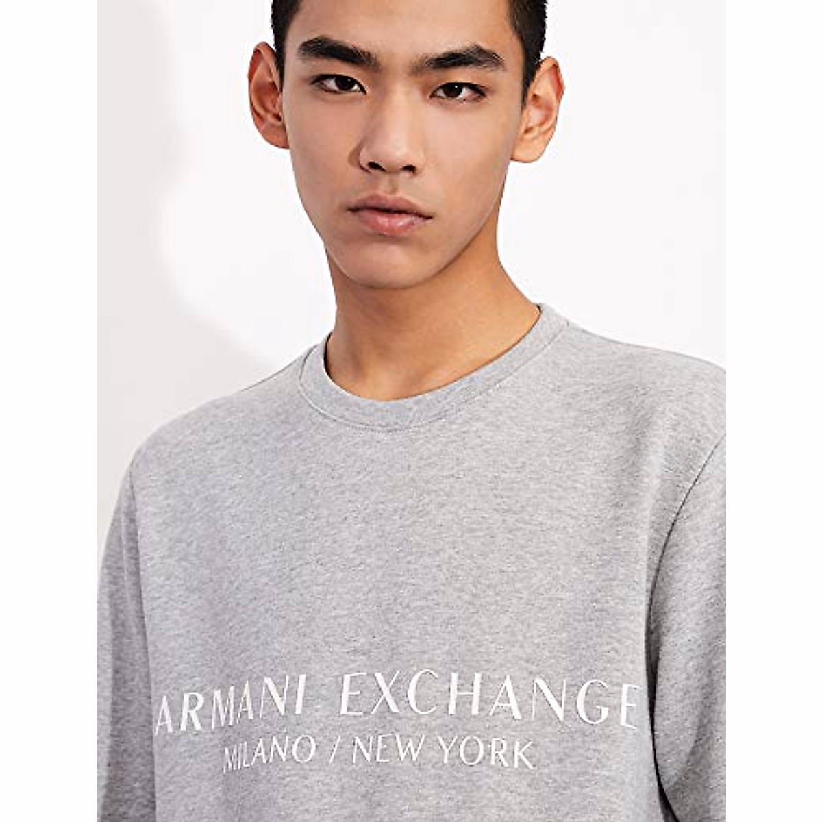 A | X ARMANI EXCHANGE Men's Pullover City Sweatshirt, Alloy Heather, S