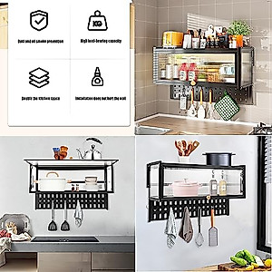 Wall Cabinet Balcony Black Kitchen Wall Cabinet Living Room Bedroom Storage Cabinet Flip-Up Door Wall Cabinet Wall-Mounted Locker 85 * 28cm