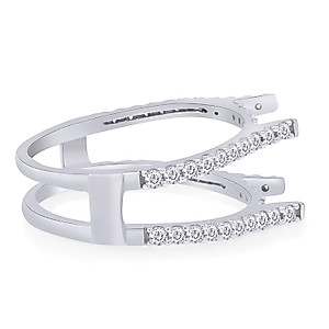 AFFY 1/2 Ct. Cathedral Ring Enhancer in 14K Gold Over Sterling Silver with Cubic Zirconia 0.5 Cttw Ring Size-8