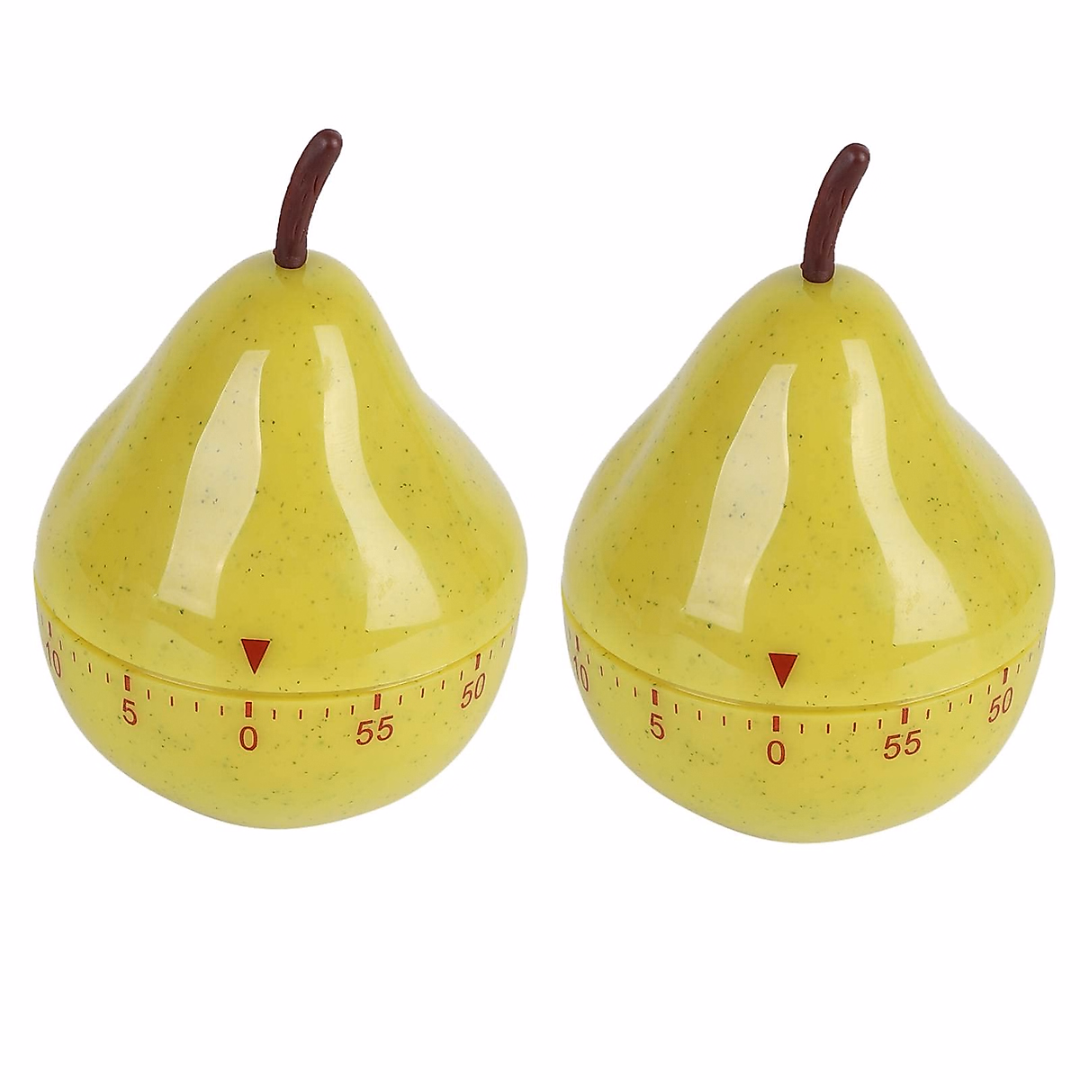 Cute Timers, 2pcs Kitchen Timers for Cooking, 60minutes Mechanical Cooking Timer Mini Pear Fruit Shape Kitchen Timer Cartoon Reminder Alarm Clock Time Manager for Learning Baking Exercise