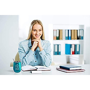 Fancyfams She Believed She Could So She Did - Congratulations Gifts - Graduation Gifts for Her - 12 oz Stainless Steel Wine Tumbler (Turquoise)