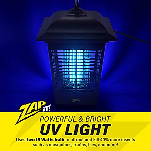 ZAP IT! Electric Bug Zapper Lantern - Indoor and Outdoor Plug-in 360 Degree Mosquito Control, Insect and Fly Killers | UV Light and Electric Shock Mosquito Killer Lamp | Includes Bug Collector