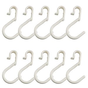 S Hook HSCGIN 10PCS White Plastic Multi Purpose S Hooks Heavy Duty S Shaped Hangers for Hanging Shirts, Towels, Hats, Pans Pots Cups Clothes Bags Towels Plants S Hanger