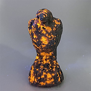 1pc Natural Yooperlite Crow Skull Quartz Crystal Skull Carved Figurines Gem 2.4"