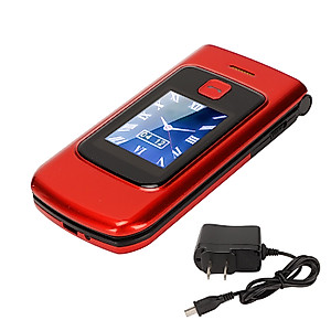 Luqeeg Dual SIM Flip Cell Phone with Dual Screen, 2G Unlocked Flip Phone, Big Button, SOS Function, 4800mAh Battery, LED Flashlight & Loud Sound, Senior Flip Phone for Elderly, Kids (Red)