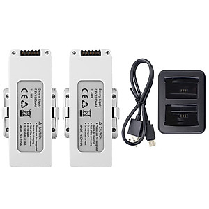 2PCS 7.6V 1500mAh Lithium Battery with 2 in 1 Charger for HS510 F30 Brushless Folding Quadcopter Spare Parts Aerial Remote Control Drone Battery