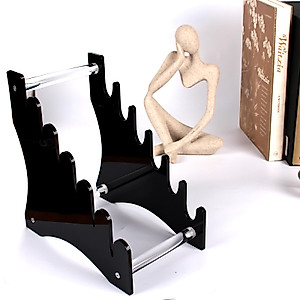 ​Knife Display Stand Knife Stand Display Knife Storage Holder Acrylic Knife Display Stand Organizer Holder Knife Storage 6 Knives(Black)
