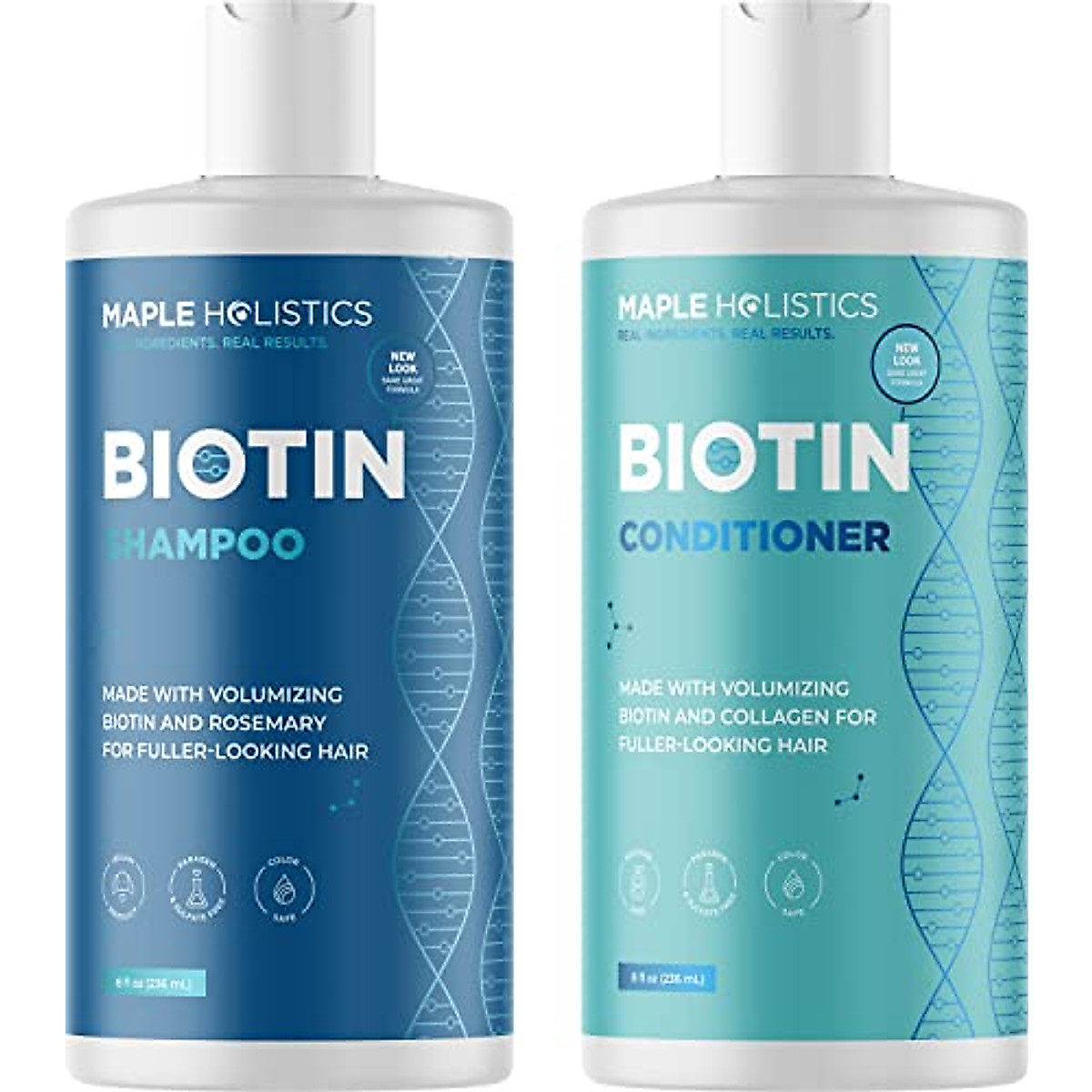 Volumizing Biotin Shampoo and Conditioner Set - Sulfate Free Shampoo and Conditioner for Dry Damaged Hair Care - Thinning Hair Shampoo and Conditioner with Nourishing Biotin Coconut Oil and Keratin