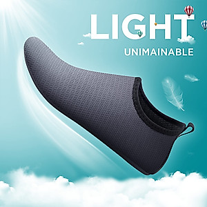 SEEKWAY Water Shoes Quick-Dry Aqua Socks Barefoot Slip-on for Beach Pool Swim River Yoga Lake Surf Women Men Grey SK001