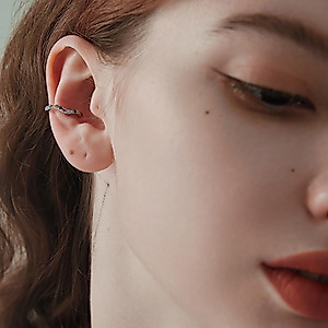 Colorful CZ Wave Ear Cuffs Cartilage Earrings S925 Sterling Silver Rainbow Crystal Rhinestone Non Piercing Clip On Wrap Earring Hypoallergenic Jewelry Gifts for Women