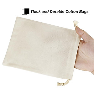 HRX Package 20pcs Muslin Bags 6x8 inches, Cotton Drawstring Bag Fabric Gift Pouches Sachet for Jewelry Party Favors Wrapping DIY
