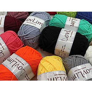 LovLim Crochet Yarn kit, 16 Soft Cotton Yarn Skeins,1000+ Yards, for Crochet and Knitting, Free Crochet/Amigurumi Patterns, Craft DK Yarn Perfect Starter Kit