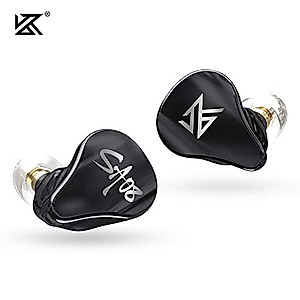 KZ SA08 TWS True Wireless Bluetooth 5.0 Earbuds with Mic, 8BA HiFi Stereo in Ear Earphones, Physical Passive Noise Reduction Hedsets Headphones for Call Phone/Game/Music (Black)