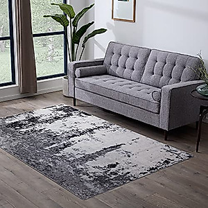 Edenbrook Area Rugs for Living Room - Black and Cream Rug-Low Pile Perfect for High Traffic Areas, 8x10 Rug