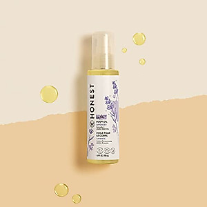The Honest Company Lavender Infused Calming Body Oil | Gentle for Baby | Organic, Plant-Based, Hypoallergenic | 4.0 fl oz