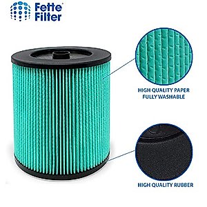 Fette Filter - 17912 & 9-17912 Vacuum Filter with High Efficiency Particle Air Filter Material Compatible with Craftsman. Compare to Part # 17912 & 9-17912. Pack of 2