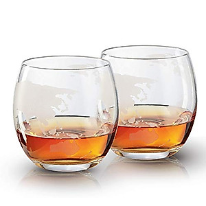 Etched World Decanter whiskey Globe - The Wine Savant Whiskey Gift Set Globe Decanter 750 ml with Antique Ship, Whiskey Stones and 4 World Map 10oz Glasses, Great Gift - Alcohol Related Gift, HOME BAR