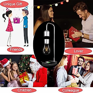 FloatGo Magnetic Levitating Lamp with Wireless Phone Charging Pad for iPhone Pro Max Floating Light Bulb LED Night Light Table Lamp Levitation Desk Lamp for Home Decoration Christmas Gift