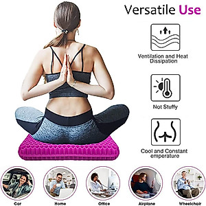 Super Large & Thick Gel Seat Cushion for Long Sitting Pressure Relief - Non-Slip Gel Chair Cushion for Back, Sciatica, Tailbone Pain Relief - Seat Cushion for Office Desk Chair, Car Seat, Wheelchair