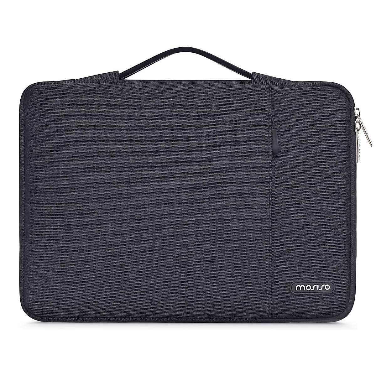 MOSISO 360 Protective Laptop Sleeve Compatible with MacBook Air/Pro, 13-13.3 inch Notebook, Compatible with MacBook Pro 14 inch 2023-2021 A2779 M2 A2442 M1, Vertical Bag with Handle&Pocket, Space Gray