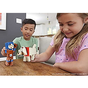 Mattel Minecraft Fusion Wolf Figure Craft-a-Figure Set, Build Your Own Minecraft Character to Play with, Trade and Collect, Toy for Kids Ages 6 Years and Older