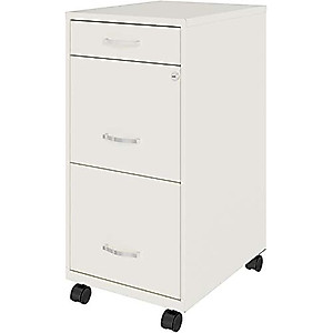 Lorell SOHO Box Mobile File Cabinet, 26.5 x 14.3 x 18 in, White