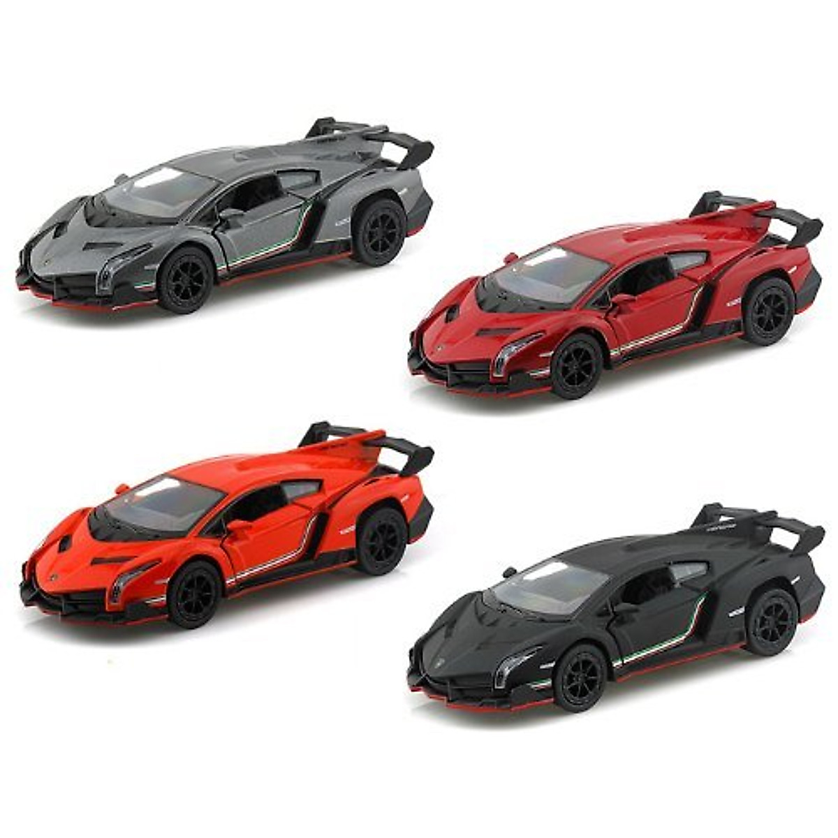 KiNSMART Lamborghini Veneno 1/36 Diecast Metal Toy Model (4 Set)