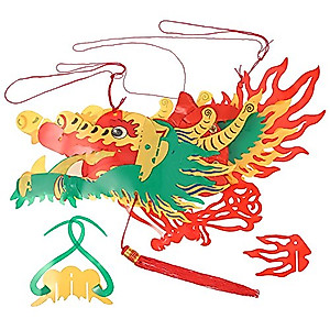 Bememo 3D Chinese New Year Dragon Garland Hanging Decoration (4.92 Feet)