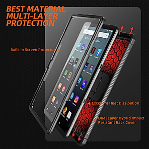 All-New Amazon Fire Max 11 Tablet case (13th Generation, 2023 Release), DJ&RPPQ Full Body Rugged Hands-Free Viewing Stand Back Cover with Screen Protector, Incompatible with iPad Samsung - Black