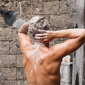 HBGEWO High Pressure Shower Head 3 Inches Anti-clog Anti-leak Fixed Showerhead Chrome with Adjustable Swivel Brass Ball Joint,Brushed Nickel