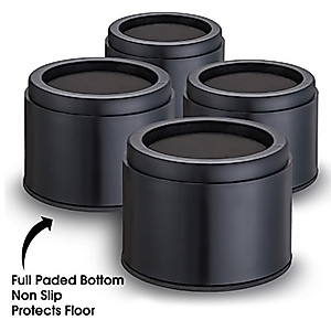 iPrimio Bed Risers 3 Inch Lift, Round, Heavy Duty, 4 Pack, Up to 10000lbs - Bed Raising Blocks, Furniture Risers - Safe, Sturdy Bed Lifts for College Dorm Rooms, Couches, Tables, Desk Riser