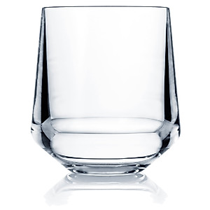 DRINIQUE Unbreakable Stemless Wine Glasses (Set of 4) 12oz Tritan Plastic Stemless Glassware for Indoor or Outdoor Use - Clear