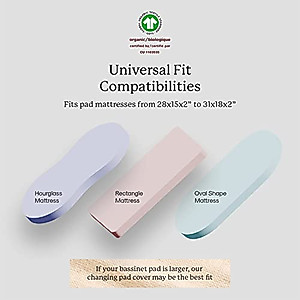 Premium Fitted Bassinet Sheet - Pack of 1 for Standard Bassinets, 100% Soft Organic Cotton, One Size Fits All - Baby Bassinet Sheets for Baby Boy and Baby Girl, Breathable, Stretchy & Durable