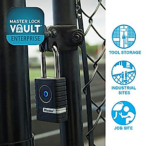 Master Lock Padlock, Outdoor Personal Use Bluetooth Lock, 2-7/32 in. Wide, 4401DLH