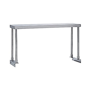 Fenix Sol Commercial Kitchen Stainless Steel Single Overshelf, 12" W x 24" L x 19" H, NSF Certified