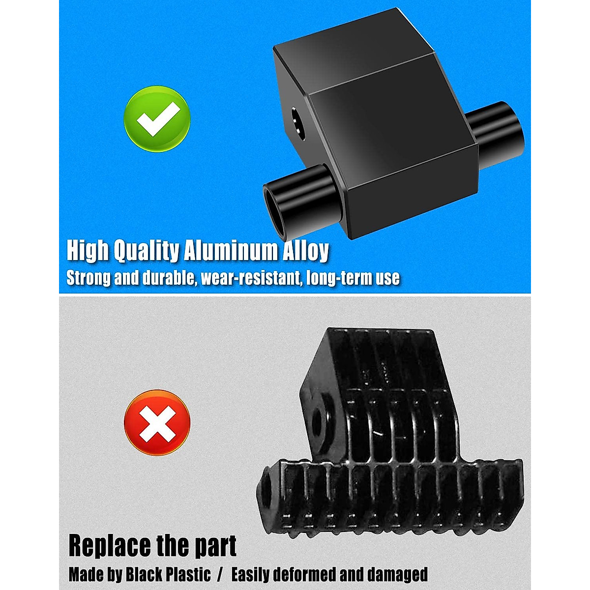 Metal Motor End Clevis Mount Toggle Fit for La-Z-boy Power Recliners Parts, Aluminum Black