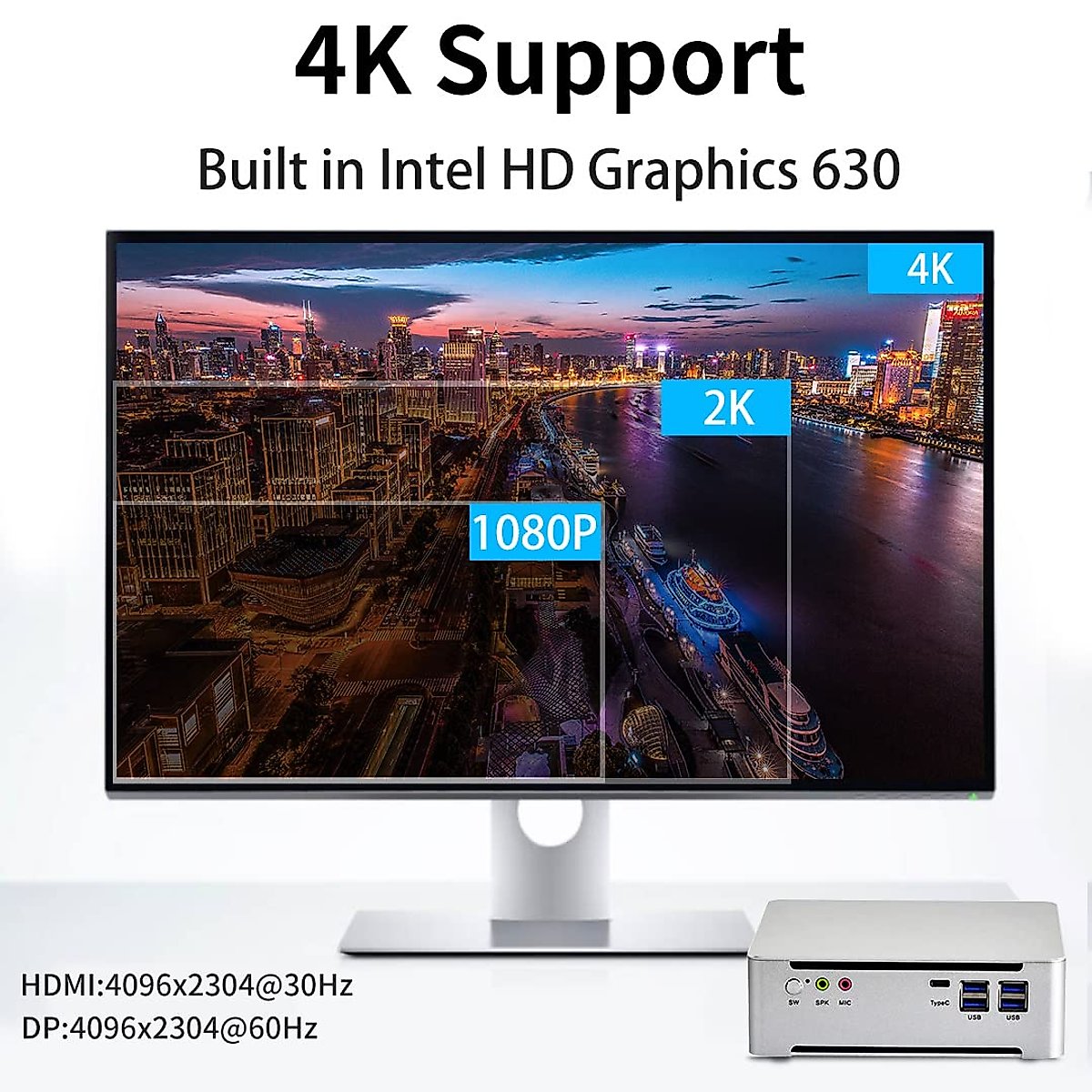 msecore Mini PC with Core i7-7700HQ, 32GB DDR4 RAM, 1T NVME SSD Desktop Computer, 4K@60Hz, HDMI, DP, Dual Monitor Capable, Wi-Fi, Bluetooth, Windows 11 Pro