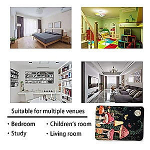 CANARO Mushroom Rugs Non-Slip Soft Doormats Bath Black Starry Sky Carpet Floor Runner Area Rugs for Home Dining Living Room Bedroom Farmhouse Decor 94x63inch