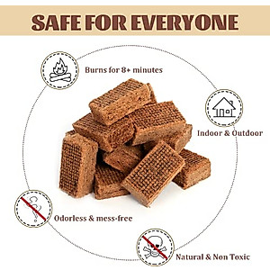 Mydracas Fire Starter - Pack of 144 Charcoal Fire Starters,Firestarter for Fireplace,Campfire,BBQ,Grill Starter,Quick Light and Odourless