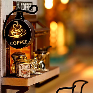 Lannso DIY Dollhouse Miniature Kit, Doll House Kit with Dust Proof Cover, Mini Handmade Wooden Dollhouse Toys for Adult Gift(QT48)