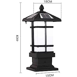 Mopoq Solar Led Outdoor Waterproof Lawn Light, Home Garden Light Outdoor Garden Villa Garden Fence Post Light, Die-cast Aluminum Anti-Rust Door Post Light 151840cm