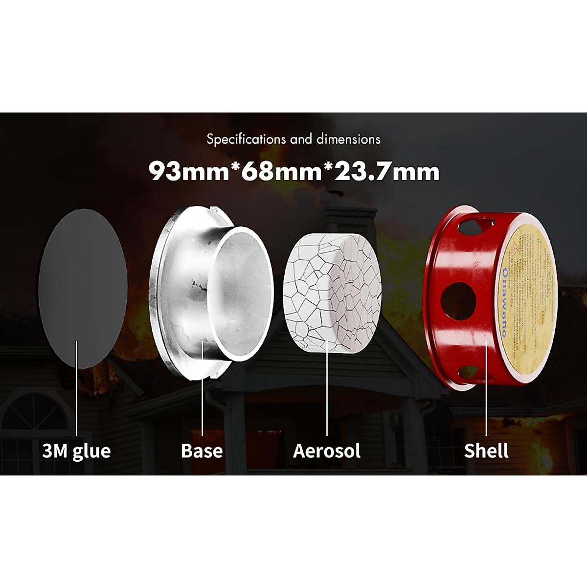 Household small fire extinguisher, automatic fire extinguisher, car battery fire protection, small power distribution cabinet fire extinguishing device, self-triggering fire extinguishing device