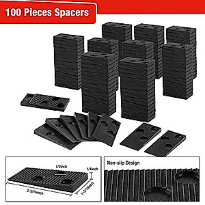 Goldblatt Laminate Wood Flooring Installation Kit with 100 Spacers, Tapping Block, Heavy Duty Pull Bar, White Double-Faced Mallet and Protective Knee Pads