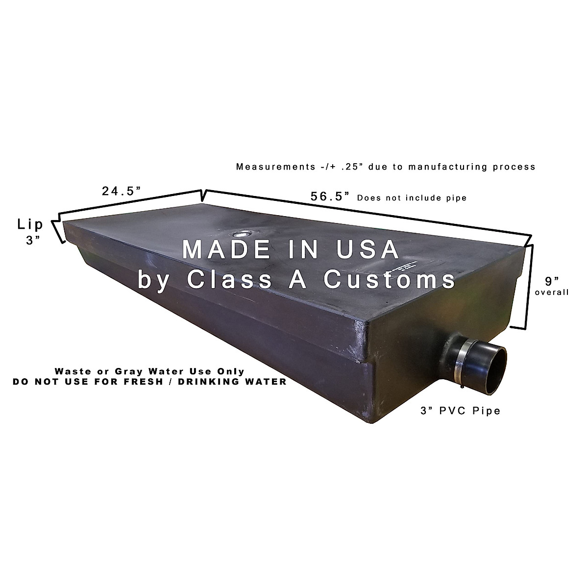 Class A Customs 40 Gallon RV Waste Black Water Holding Tank WT-4000